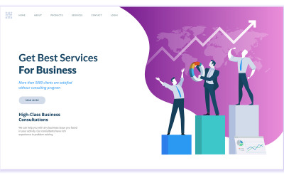 Ilustración de plantilla de diseño de página web V1