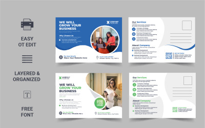 Minimal Corporate Postcard Template Design Design Template Layout