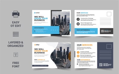 Modern Postcard Template Design Template Design