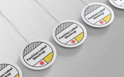 Circle Label Tag Mockup PSD Design Template Vol 03