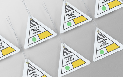 Triangle Label Tag Mockup Plantilla de diseño PSD Vol 01