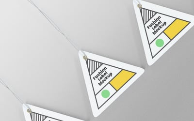 Triangle Label Tag Mockup PSD Design Template Vol 15