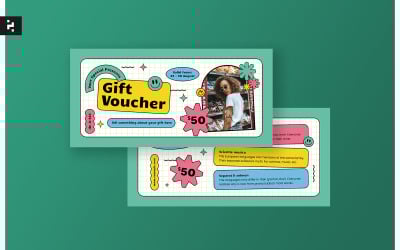 Gift Voucher Template Retro Theme #343091 - TemplateMonster