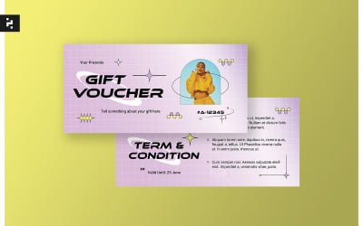 Gift Voucher Template Retro Style #353770 - TemplateMonster