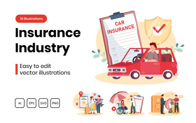 M239_ Pack d’illustrations des services d’assurance