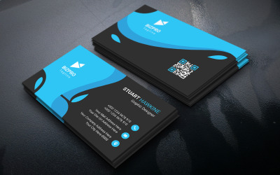 Corporate double-sided business card layout design.