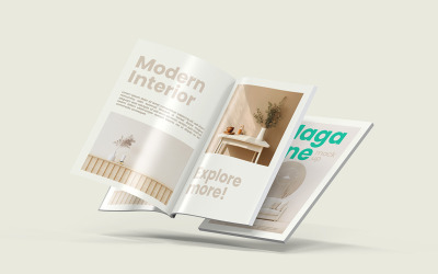 Modello psd mockup di rivista Vol 13 - TemplateMonster