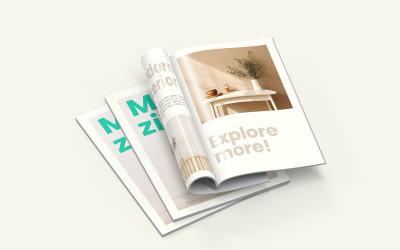 Modello psd mockup di rivista Vol 13 - TemplateMonster