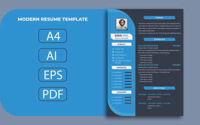 Modern Resume Template Design 371226 Templatemonster