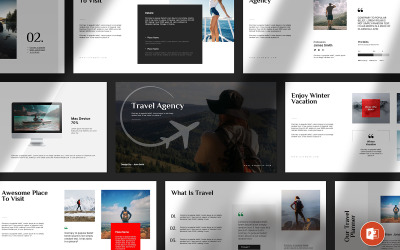 Utazási iroda PowerPoint sablonok – PPT és PPTX témák utazási céges prezentációkhoz