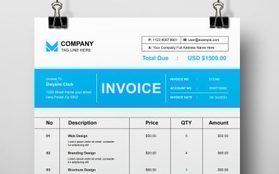 Professional Invoice Layout Template - TemplateMonster