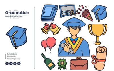 School Illustration Doodle Set #377898 - TemplateMonster