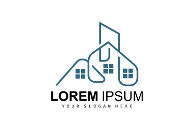 Bina Gayrimenkul Logo Vektör TasarımıV13 - TemplateMonster