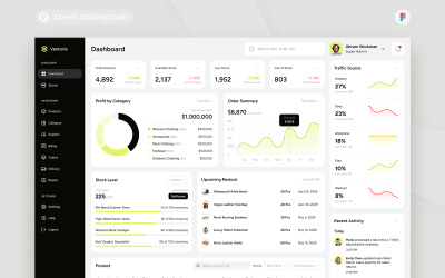 Admin Dashboard UI Elements from TemplateMonster
