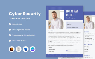 CV Resume Cyber Security V2 #426382 - TemplateMonster
