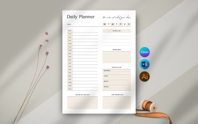 Canva Printable Daily Hourly Planner Template