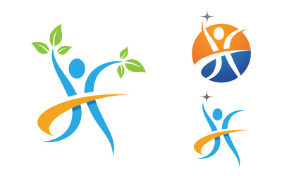 Human character for healthy fitness logo sign illustration v.18