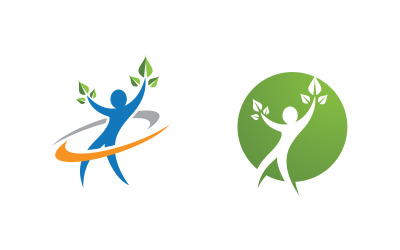 Healthy life Human fit sport logo sign illustration v.40