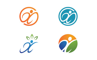 Healthy life Human fit sport logo sign illustration v.252