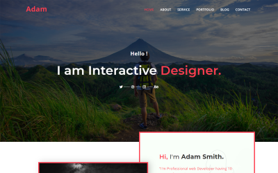 Razu Minimal Portfolio Website Landing Page Template
