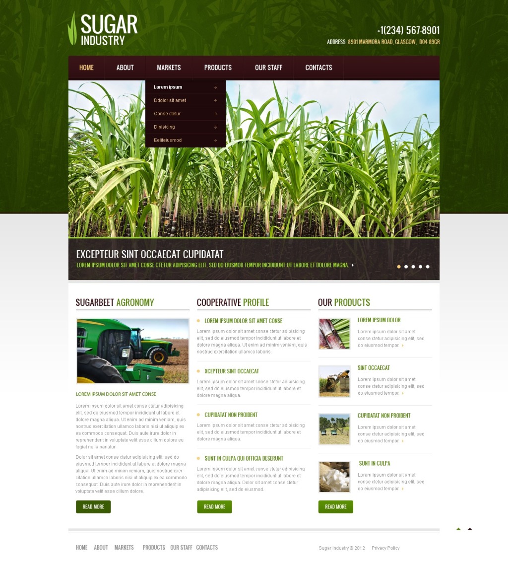 Agriculture Website Template #40104