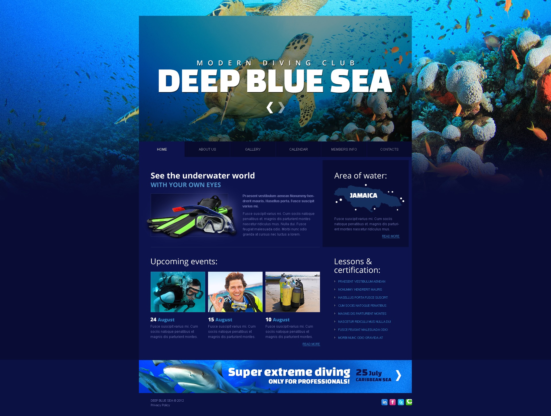 Diving Website Template #40128