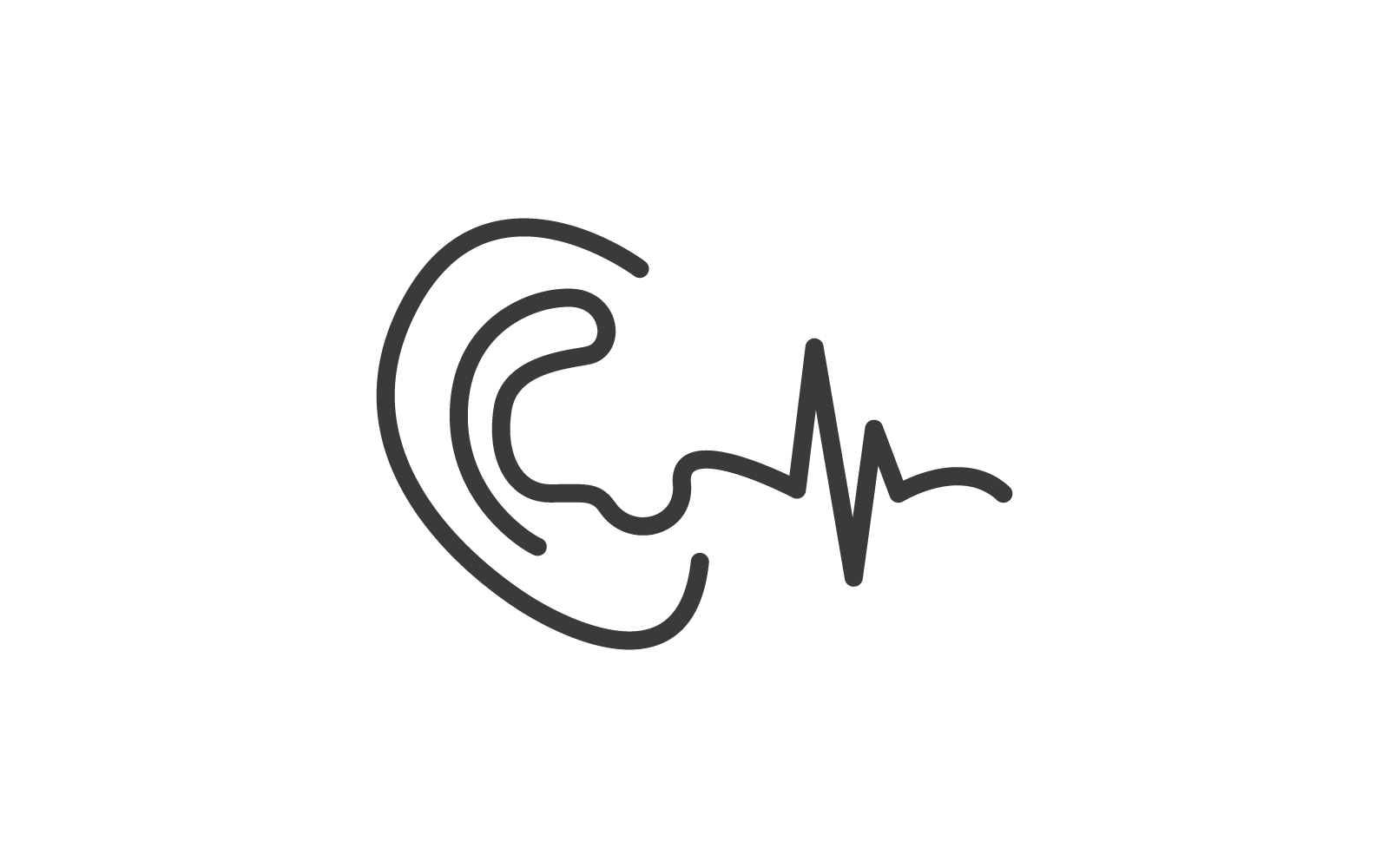 Modello vettoriale del modello logo illustrazione dell'udito