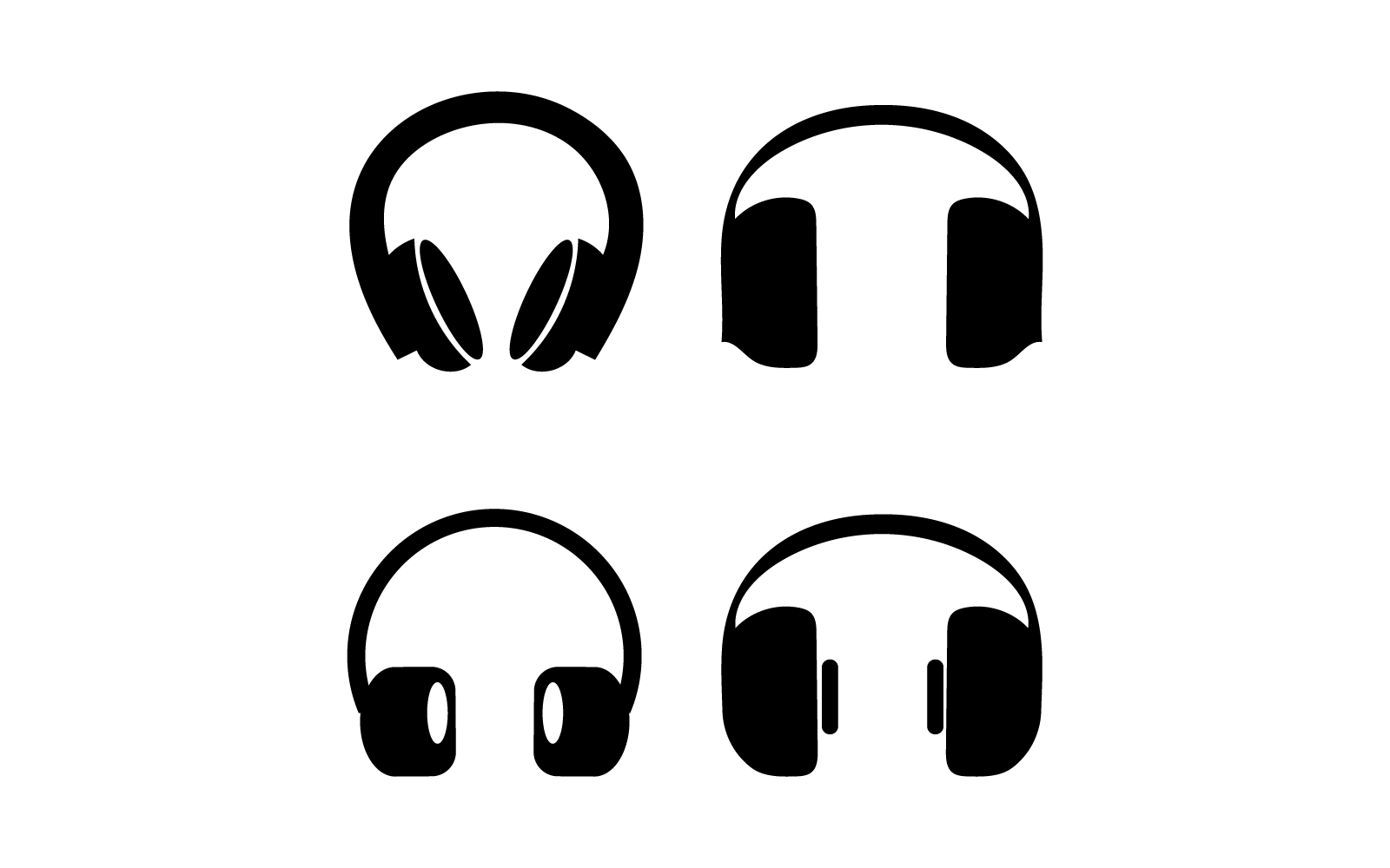 Illustration vectorielle de casque logo design plat