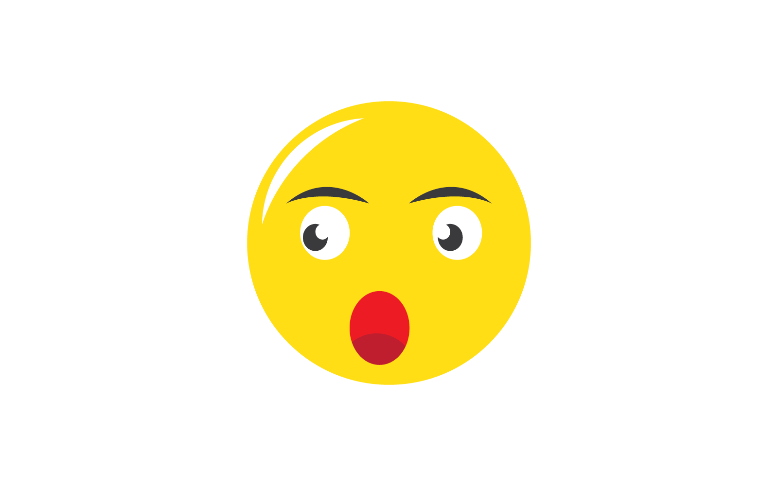 Diseño plano de vector de emoticon de cara sorprendida sorpresa