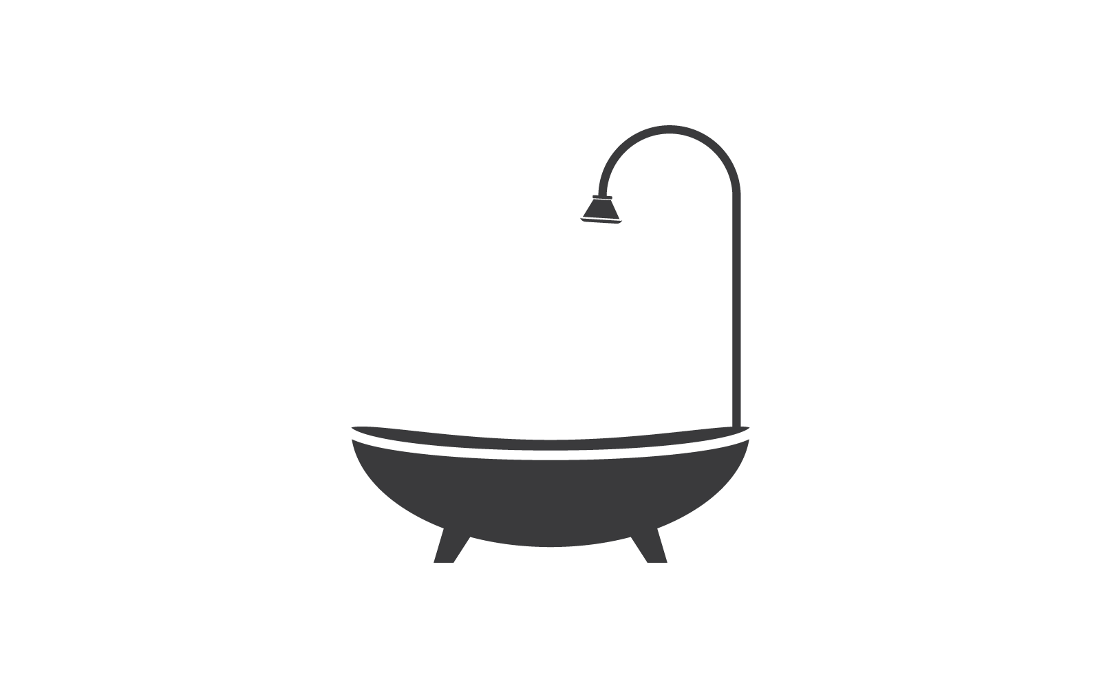 Küvet Banyo logo simge vektör düz tasarım şablonu