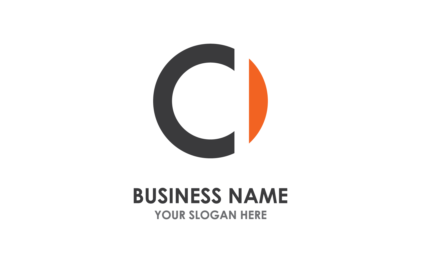 Modelo de logotipo de letra C design plano vetorial