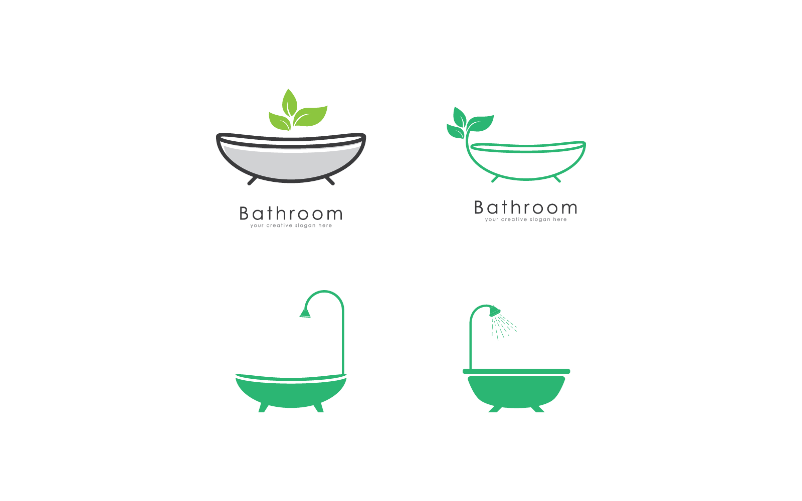 Küvet Banyo logosu illüstrasyon düz tasarımı