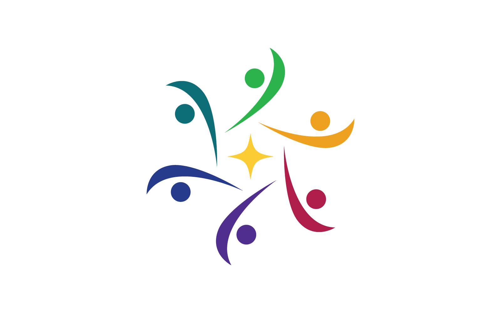 Topluluk, ağ ve sosyal logo tasarımı illüstrasyonu