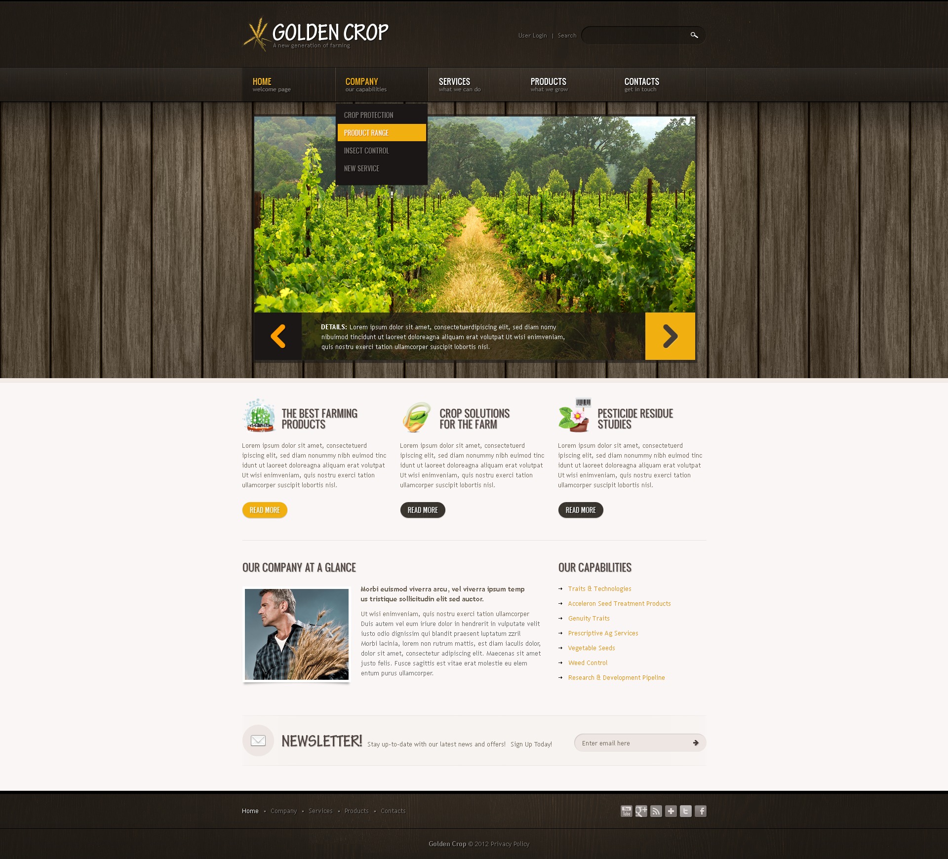 Agriculture Website Template #40447