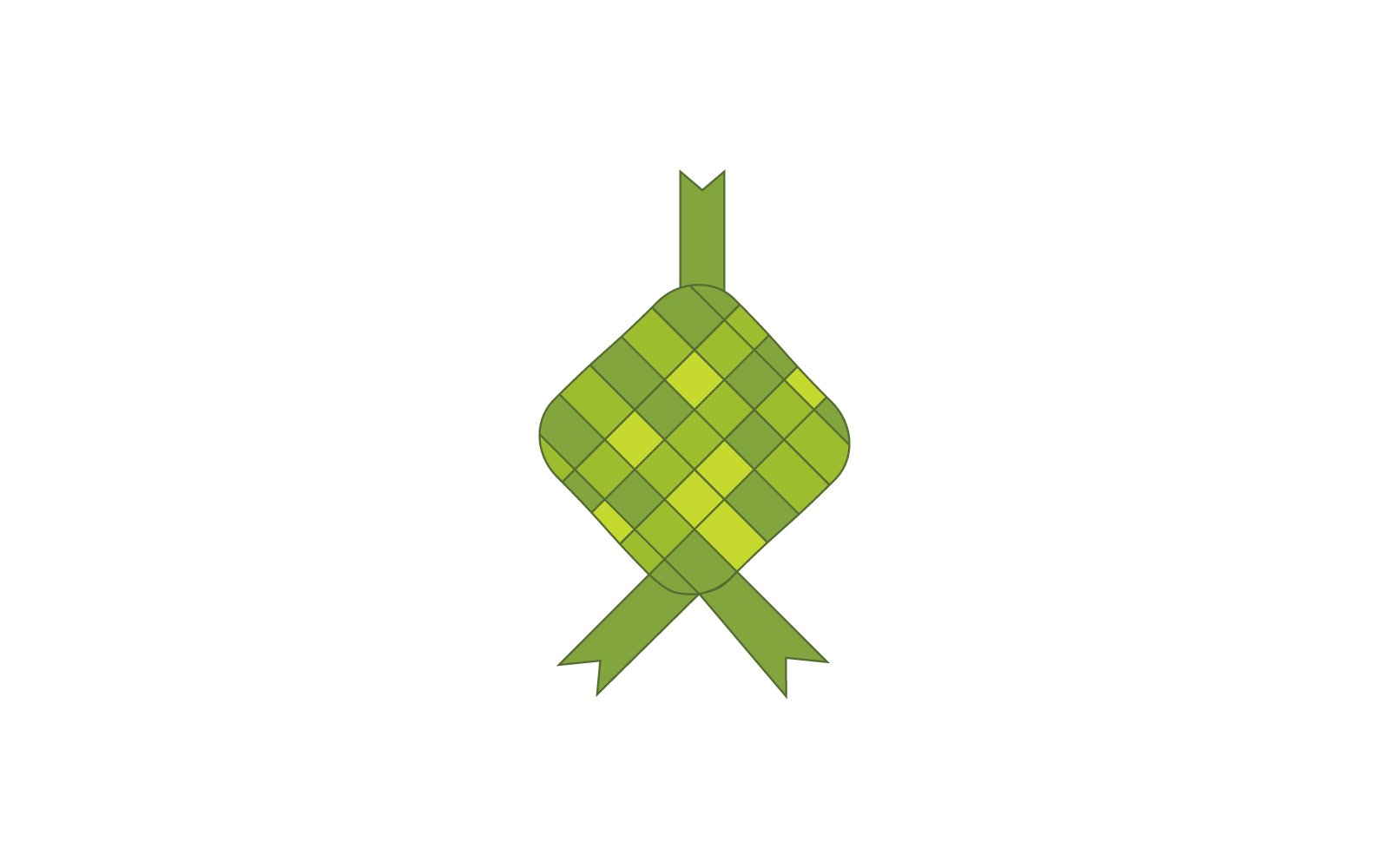 Ketupat or rice dumpling logo icon asian traditional food vector flat ...