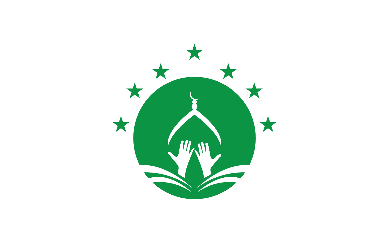 Modèle de prière et de mosquée de logo islamique