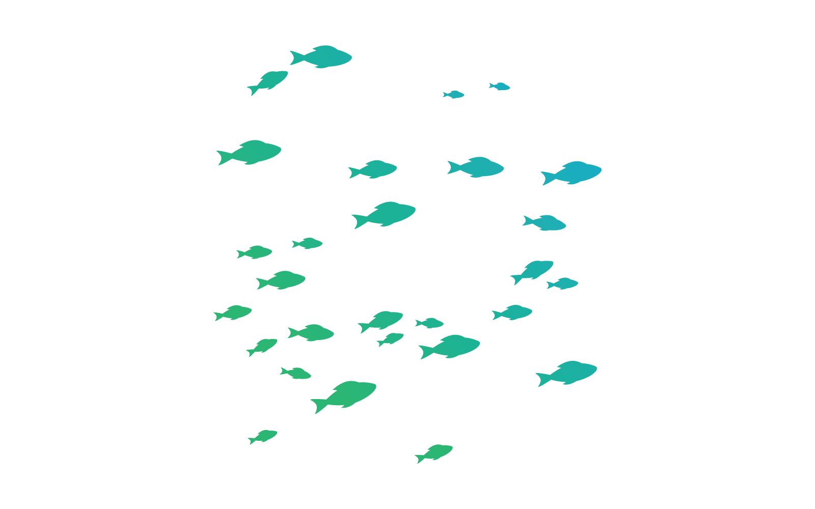 Fisch-Hintergrund, flaches Design, Vektorsymbol-Vorlage