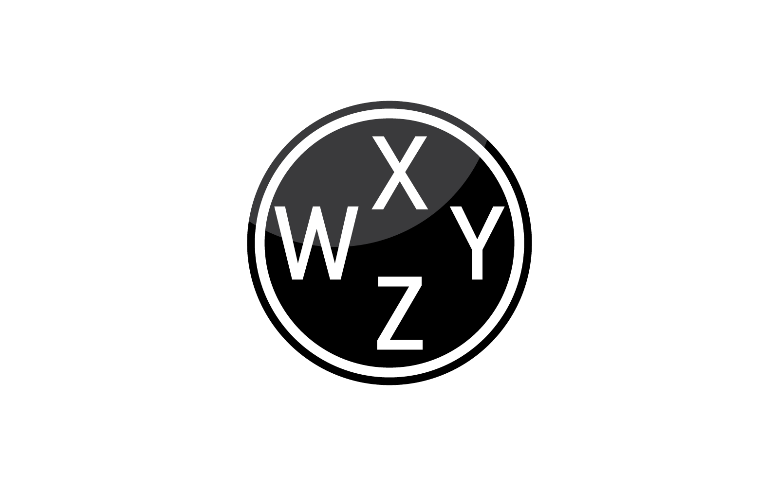 WXYZ moderne lettre initiale alphabet police logo création vectorielle