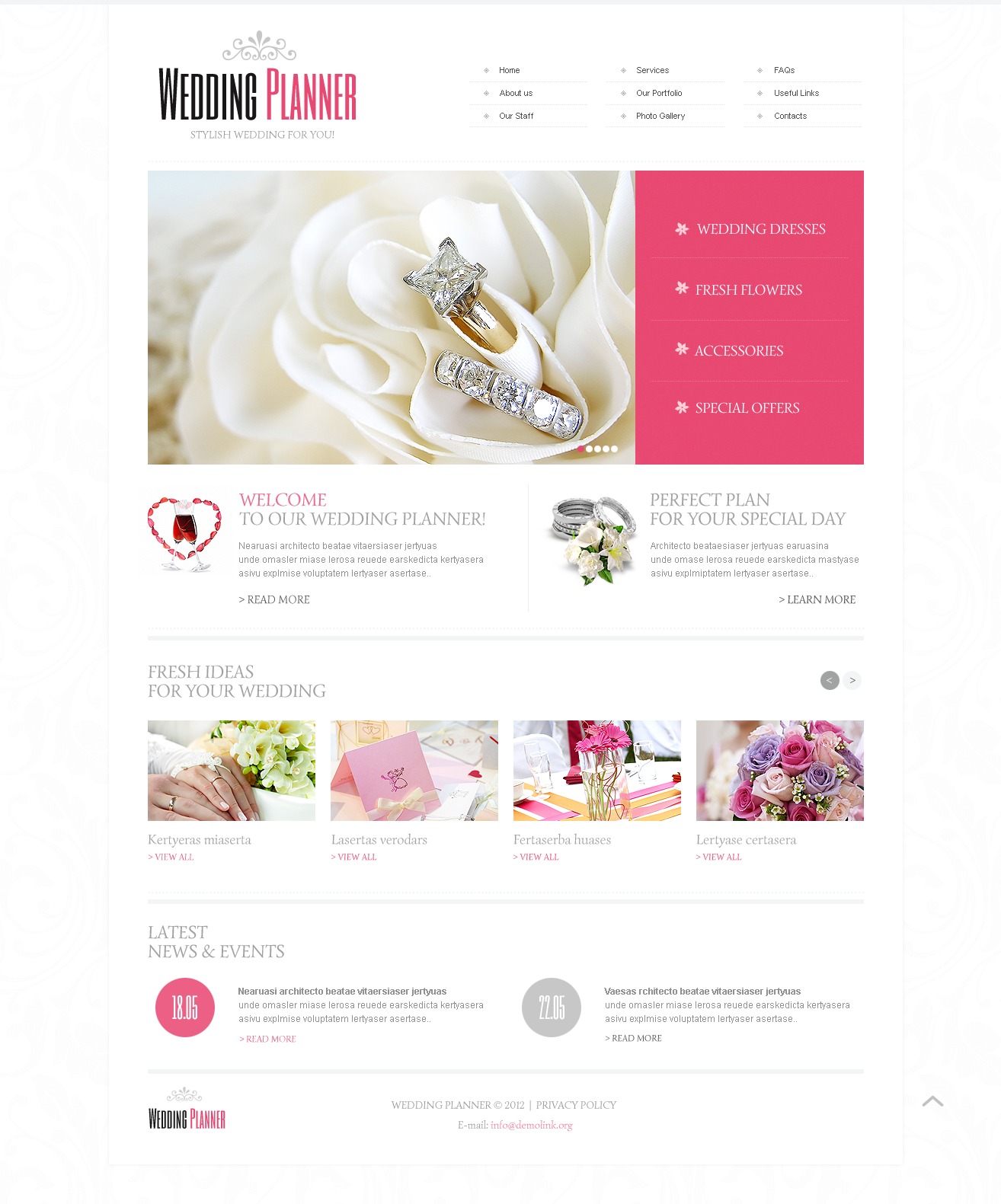 Event Planner Website Template Contoh Gambar Template