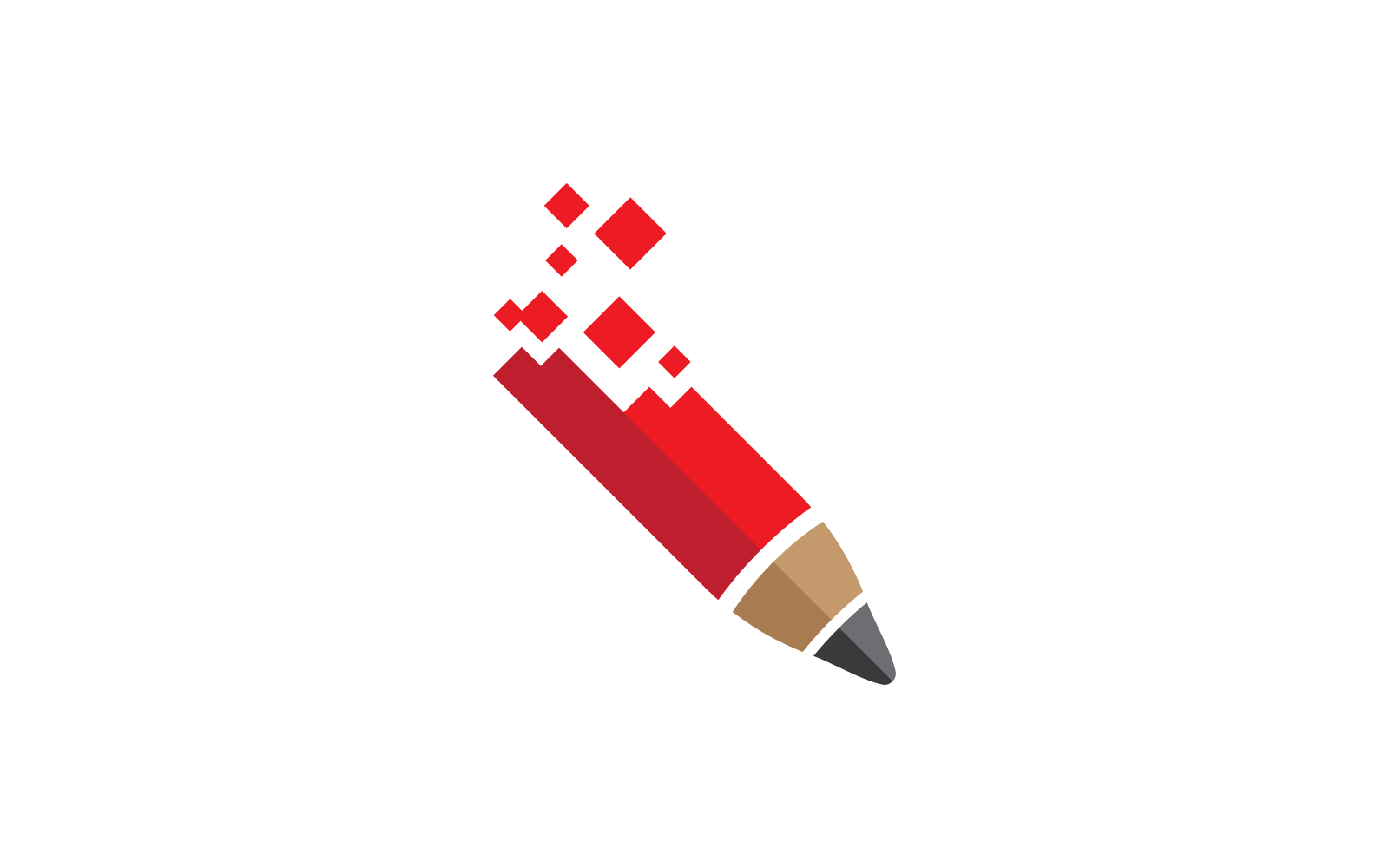 Digitale Bleistift-Logo-Illustration, Vektor-Flachdesign