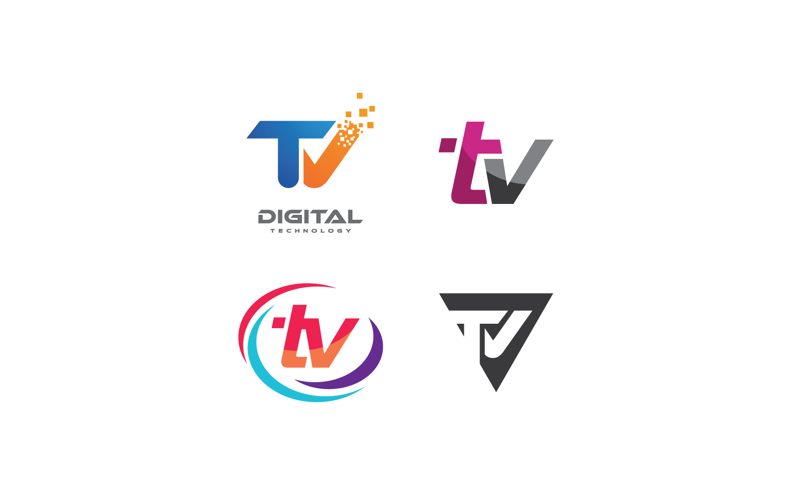 Modèle de conception plate de logo vectoriel d'icône de télévision