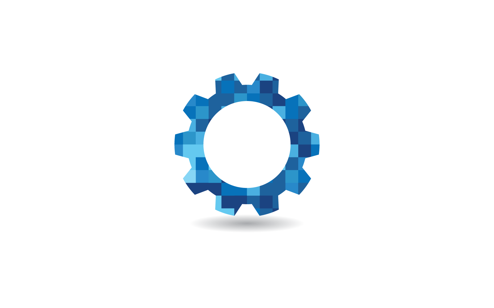 Pixel Gear illustration logo vector template