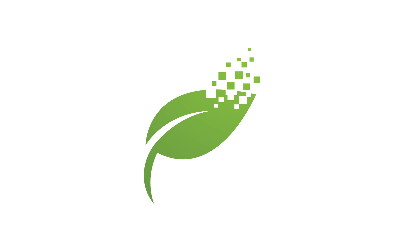 Pixel leaf illustration logo design - TemplateMonster