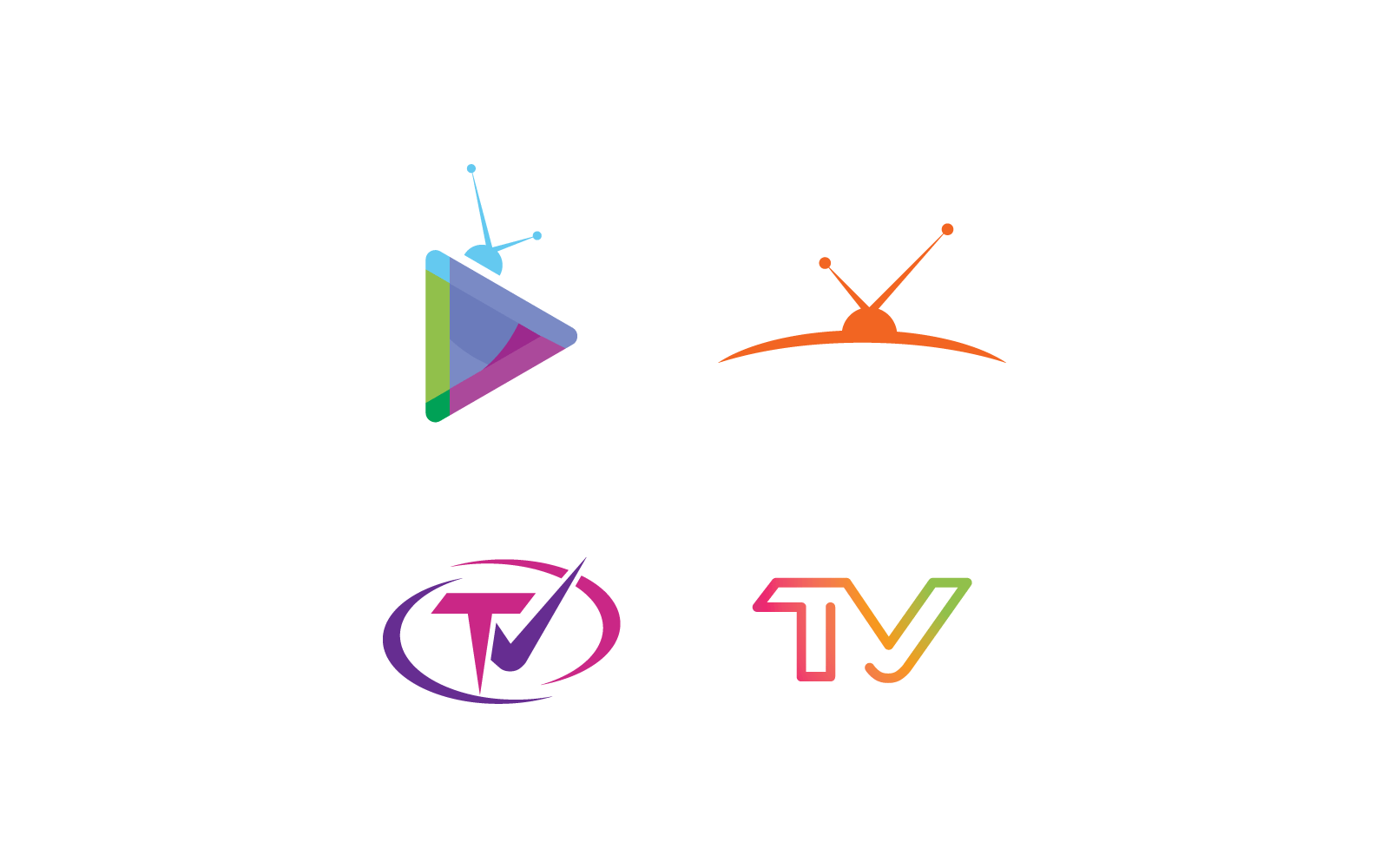 TV-Logo, Vektorgrafik, flaches Design - TemplateMonster