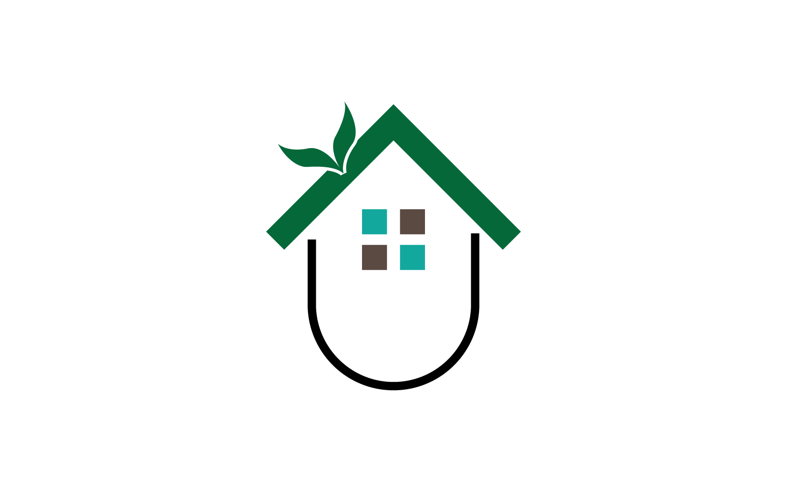 Modèle vectoriel de conception de logo de maison verte