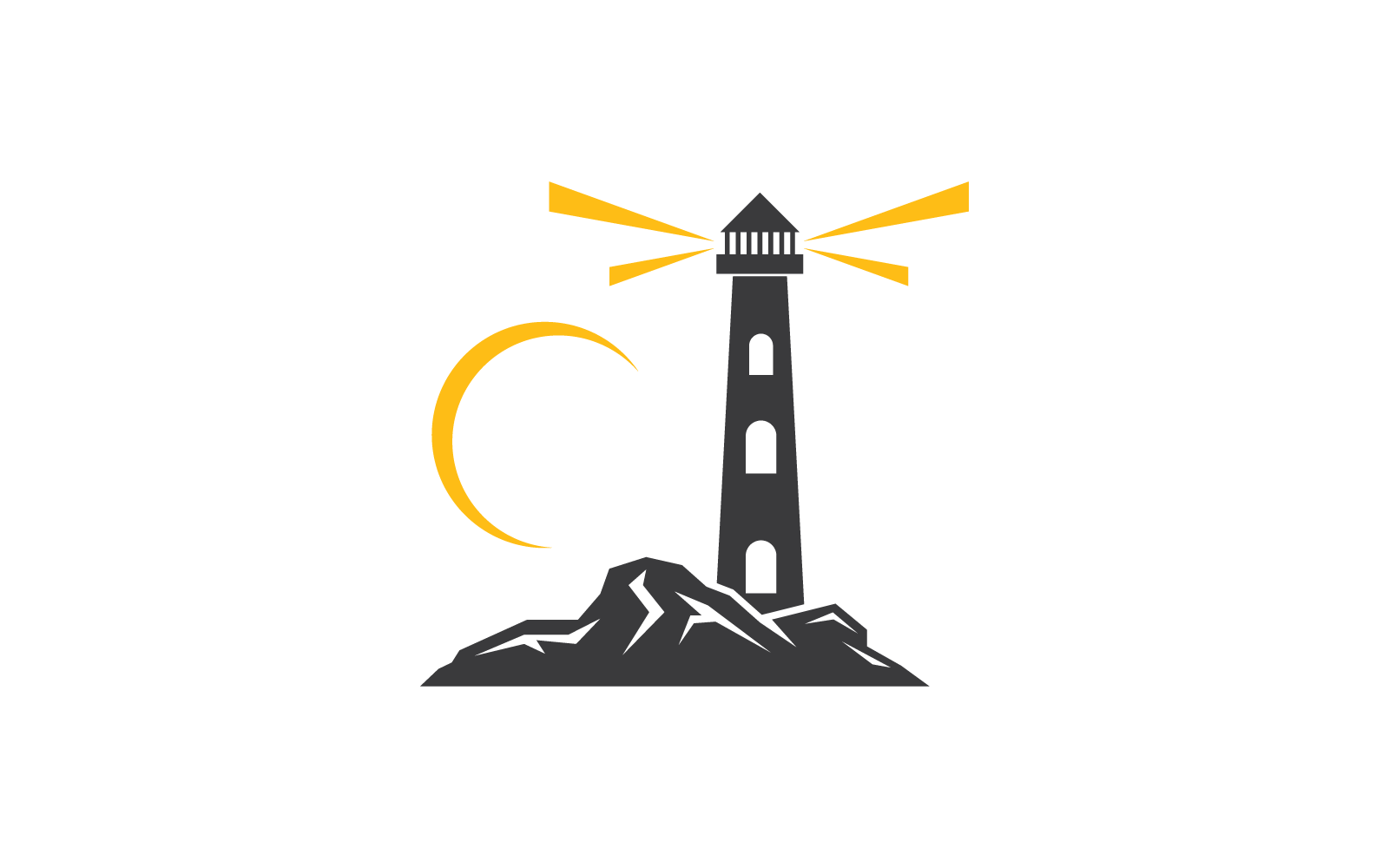 Light House Logo Vector illustration flat Design
