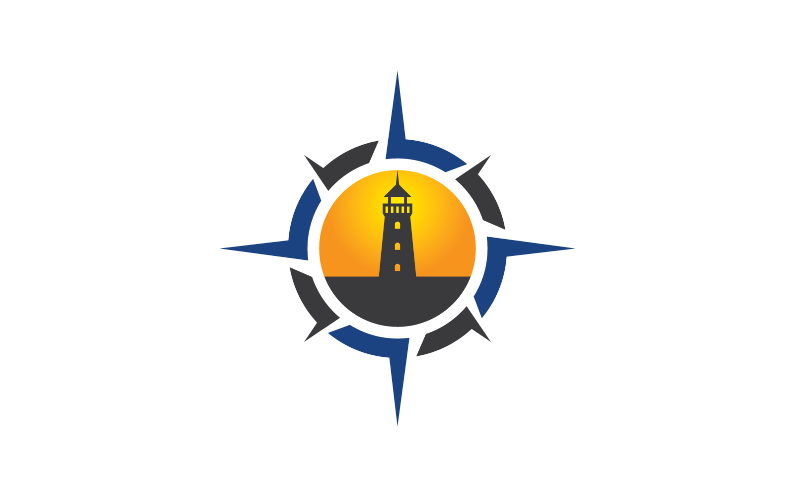 Illustration de Light House Logo Vector icône Design plat