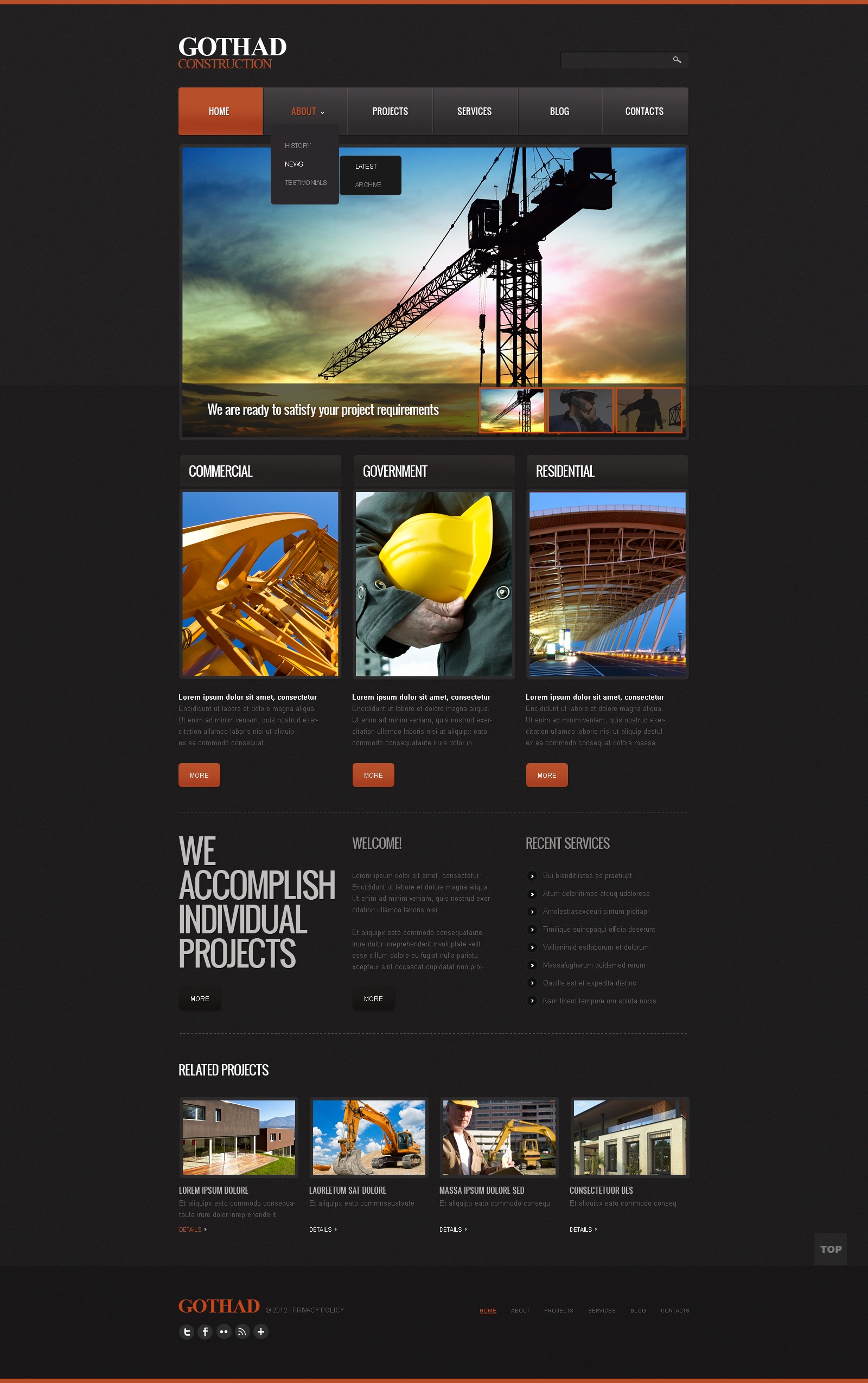 Construction Company Website Template 41185