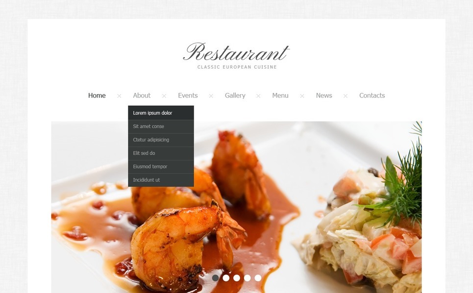 Cafe and Restaurant Responsive Website Template #41404