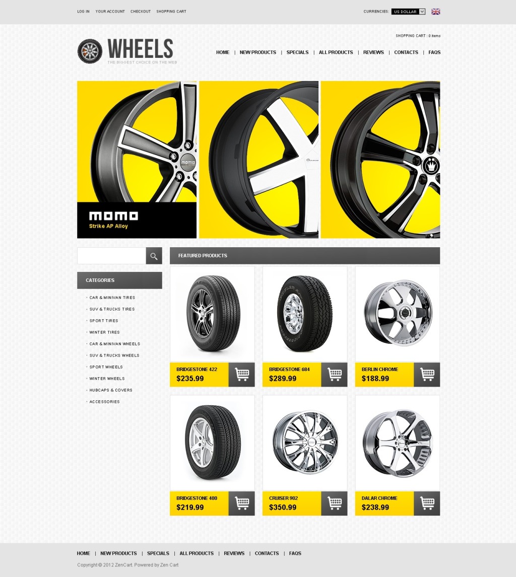 Wheels & Tires ZenCart Template #41465